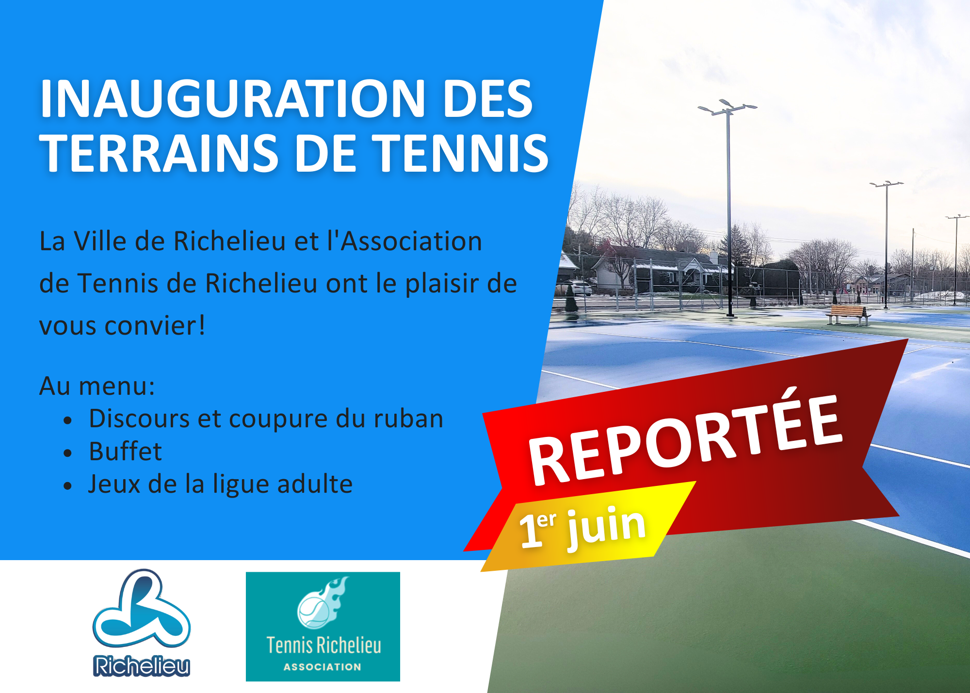 Inauguration des terrains de tennis - Ville de Richelieu